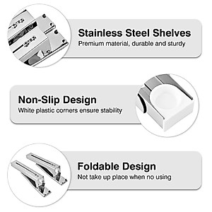 Microwave Bracket Wall Mount Heavy Duty Under Cabinet Microwave Mount Holder Stainless Steel Folding Shelf Microwave Mount Universal Rack Kit 2 Pack Silver