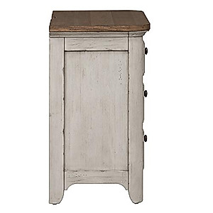Liberty Furniture Farmhouse Reimagined White 3 Drawer Night Stand w/Charging Station