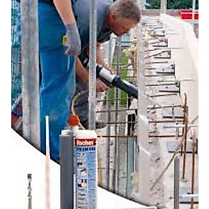 fischer Injection Mortar FIS EM Plus 390ml (13.2 Oz) Chemical Anchoring on Cracked and Uncracked Concrete Strongest Universal Mortar in The Market - Single Piece Pack