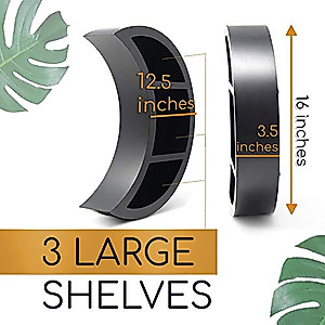 Crescent Moon Shelf Gothic Decor - Large, Sturdy and Reversible Wall Crystal Display Shelf and Gothic Home Moon Decor for Essential Oils, Wiccan Decor and Crystal Shelf Display Black Moon Wall Decor