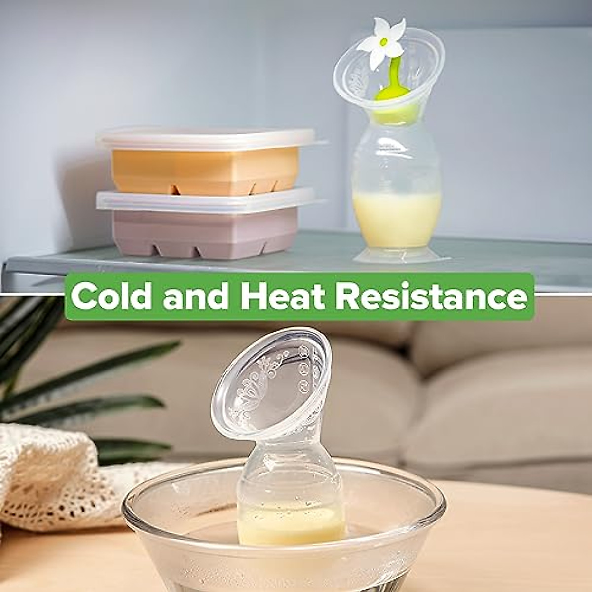 haakaa Manual Breast Pump with Suction Base and Flower Stopper Set for Breastfeeding (5oz/150ml)(White)