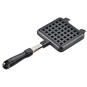 Yoshikawa SJ2275 Waffle Maker, Single, Fluorine Treatment, For Gas Stoves, Black, 13.6 x 5.6 x 1.3 inches (34.5 x 14.3 x 3.2 cm)