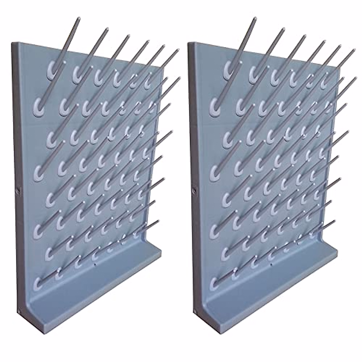 Leblett 2 Pack Laboratory Drying Rack 27/52 Pegs Wall Mounted/Desktop Detachable Drying Draining Rack Cleaning Equipment Frames (52Pegs)