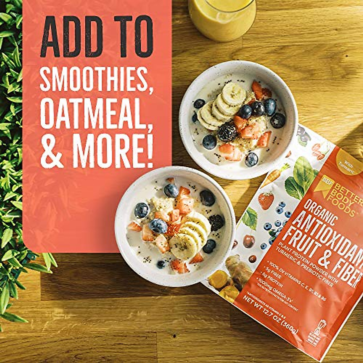 BetterBody Foods Organic Antioxidant Fruit and Fiber Superfood Blend, 12.7 Ounce, Powder