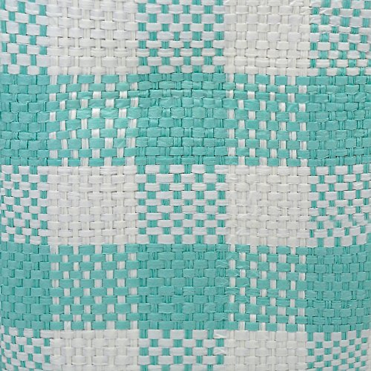 DII Woven Paper Storage Bin, Checkers, Aqua, Medium Rectangle
