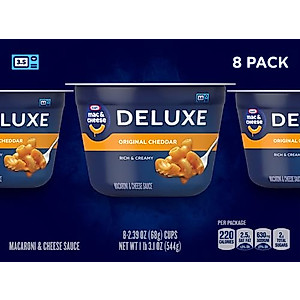 Kraft Deluxe Original Macaroni & Cheese Easy Microwavable Dinner (8 ct Box, 2.39 oz Cups)