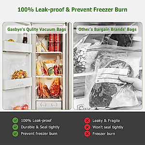 Gasbye Vacuum Sealer Bags, [ 200ft Mega-Pack ] with 8"x50' (2 Rolls) & 11"x50' (2 Rolls) for Custom Fit Airtight Food Sealer & Sous Vide, BPA Free, 7-Layer Ultra-Thick Anti-Puncture Design, 4 Pack