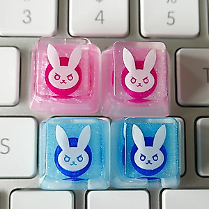 Gaming Keycaps DVA Pink Custom Overwatch Resin Keycaps for Cherry MX Swtiches (OEM R4) (Pink)