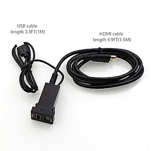 Timloon HDMI Socket Mount Cable +USB Audio Input Audio Relay Use for Toyota（Type A）