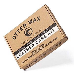 Otter Wax Leather Care Kit | 100% All-Natural Leather Care Products | Made in The USA | Includes Saddle Soap & Leather Salve | Color Safe | Ideal for Shoes, Boots, Jackets, Car Interiors