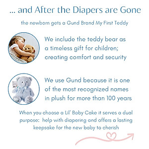 Lil' Baby Cakes Boy Blue Diaper Cake - Makes a Beautiful Baby Gift - Adorable and Practical Handmade Baby Gift with 42 Swaddler Diapers Size 1-10 in x 12 in