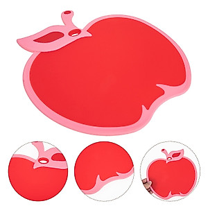 SHERCHPRY Red Apple Serving Board, Fruit- shaped Cutting Board with Easy Grip Handle, Plastic Kitchen Chopping Board