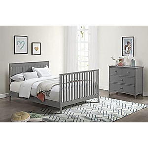 Oxford Baby Lazio 4-in-1 Convertible Crib, Dove Gray, GreenGuard Gold Certified