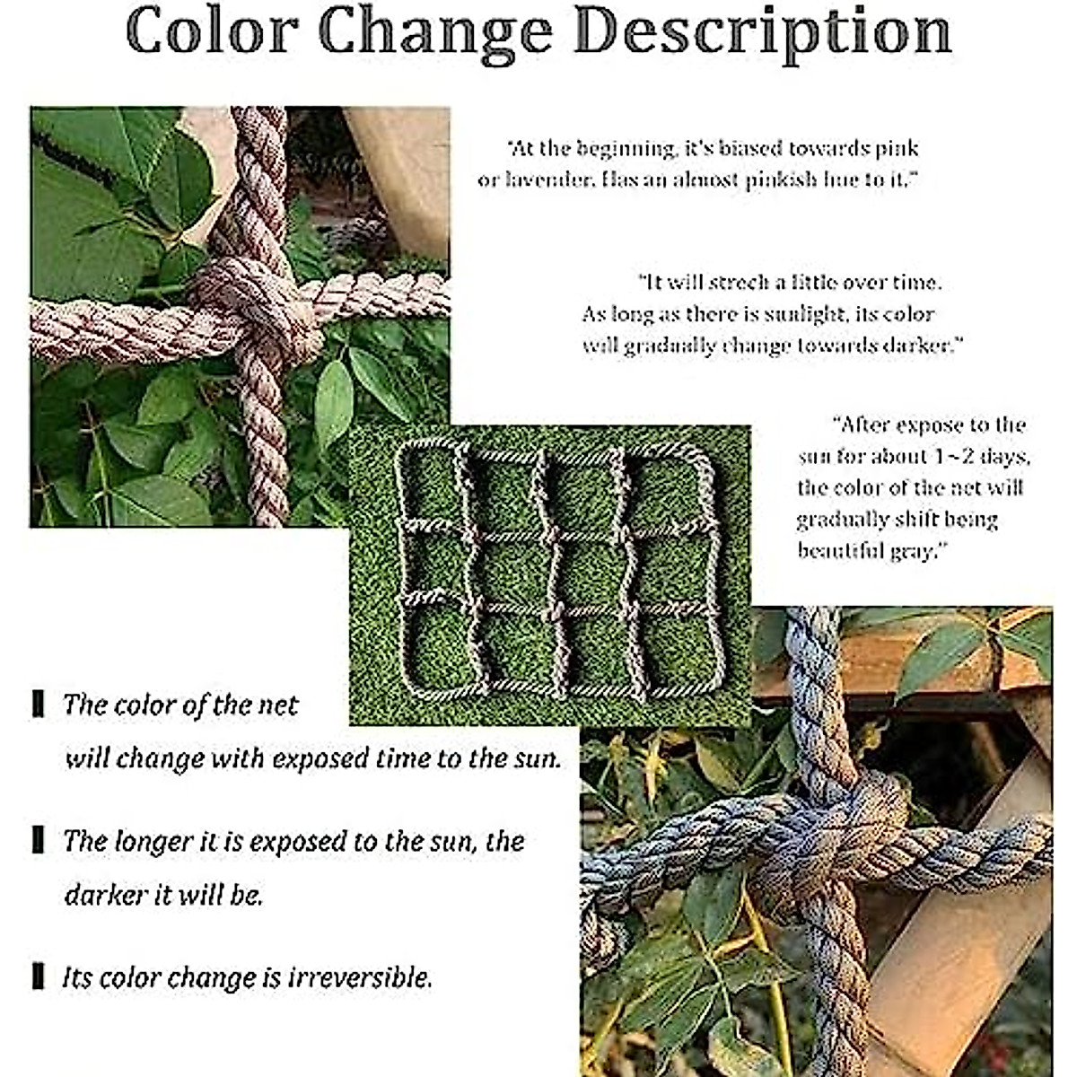 EkiDaz HXRW Rope Net Protective Safety Net Kids Climbing Frame Net Climbing Cargo Net Rope Net for Indoor Outdoor Sturdy and Durable Playground Sets for Backyards (Size : 2 * 2m(6.6 * 6.6ft))