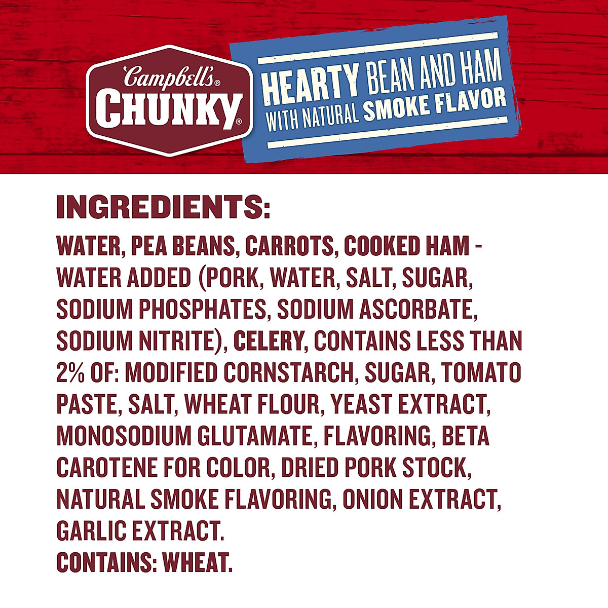 Campbell’s Chunky Soup, Hearty Bean Soup With Ham, 19 Oz Can