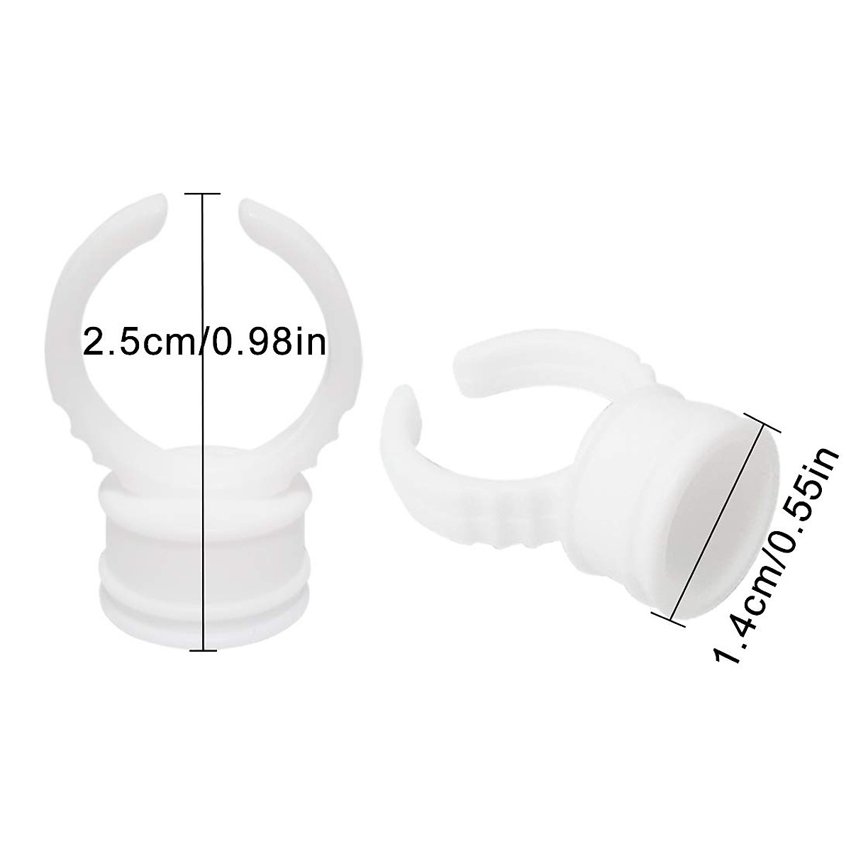 400pcs Tattoo Rings Disposable Ring Cups Glue Palette Holder Disposable Pigment Rings Plastic Makeup Rings for Nail Art Eyelash Extension