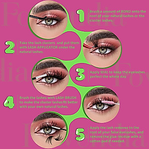 DIY Lash Extension Kit Lash Clusters 320Pcs Fowendia Individual Lashes Cluster Lash Glue Bond and Seal Remover Eyelash Brush with Tweezers for Eyelash Extensions Single Lashes Kit(30D+40D-D-9-16MM)