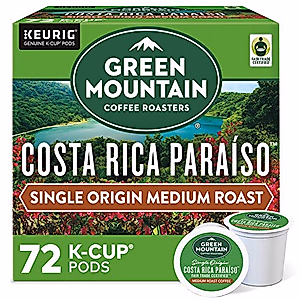 Green Mountain Coffee Roasters Costa Rica Paraiso, Single-Serve Keurig K-Cup Pods, Medium Roast Coffee Pods, 12 Count (Pack of 6)