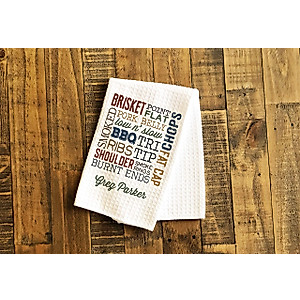 CANARY ROAD Custom Waffle Weave Dish Towel | Personalized Kitchen Towel | Men Grilling Gift | Wedding Gift | Personalized Dish Towel | Barbecue Gift | Mens Kitchen Gift