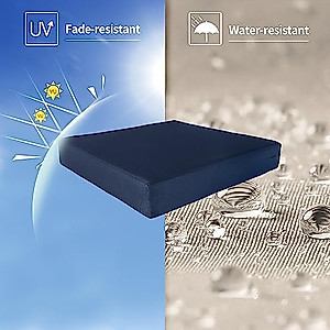 AAAAAcessories Outdoor Cushion Covers for Patio Furniture, Water-Resistant Replacement Patio Cushion Covers Set of 4 - Covers Only, 24 x 24 x 4 inch, Navy Blue