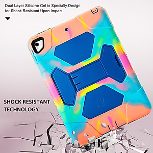 iPad Air 10.5" 2019/iPad Pro 10.5 2017 Case ACEGUARDER Ultra Protective Rugged Cover with Kickstand for Kids Shockproof Impact Resistant - Icecream/Blue