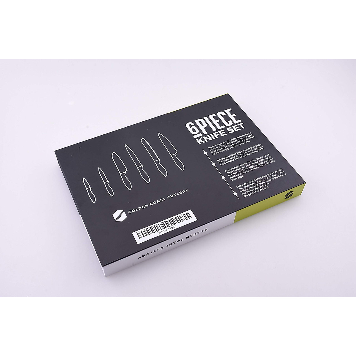 Golden Coast Cutlery Colored Kitchen Chef Knife Set - Beautifully Designed Razor-Sharp Large and Small Cooking Knives with Non-Stick Surface Finish and Gift Box