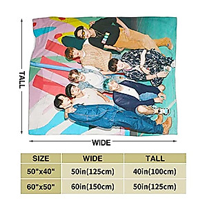 Plush Throw Flannel Blanket Home Furnishing Blanket Sofa Blanket Ultra Bedding Throws for Traveling Camping Gift 60'' x 50'' -4