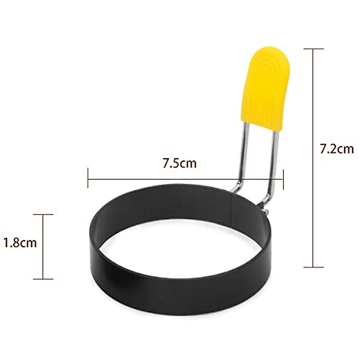 GUAGLL 4Pcs Omelette Model Egg Ring Iron Spray Non-stick Round Omelette Model with Silicone Brush