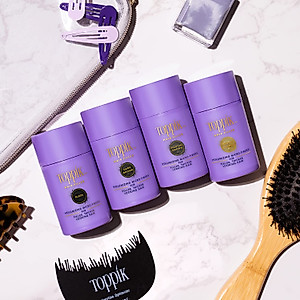 Toppik Hair Filler Keratin Hair Fiber Powder 12g - Hair Thickener for Women, Camoflauge Roots, Fills Hairline Gaps For Fuller Hair - Medium Brown