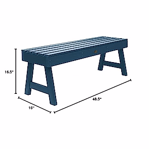 Highwood AD-BENN4-NBE Weatherly Backless Bench, 4-Feet, Nantucket Blue