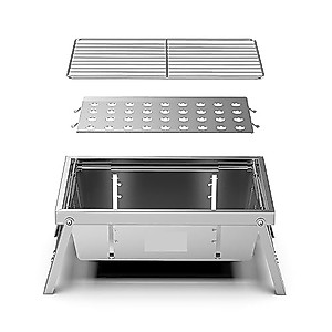 TAMYID Charcoal Grills, Camping Grill Stove Portable Outdoor Charcoal Household Folding BBQ Wood Stove Picnic Detachable