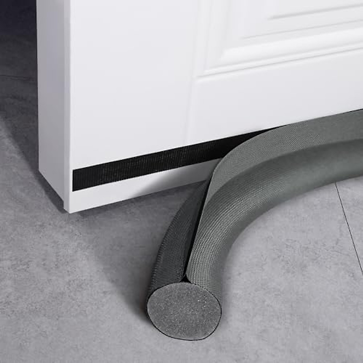 2 Pack Door Draft Stopper - 37 Inch One-Sided Under Door Draft Blockers - Soundproof, Dust, and Cold Air Stopper - Door Draft Stoppers for Bottom of Door, Fits Interior and Exterior Doors（Grey）