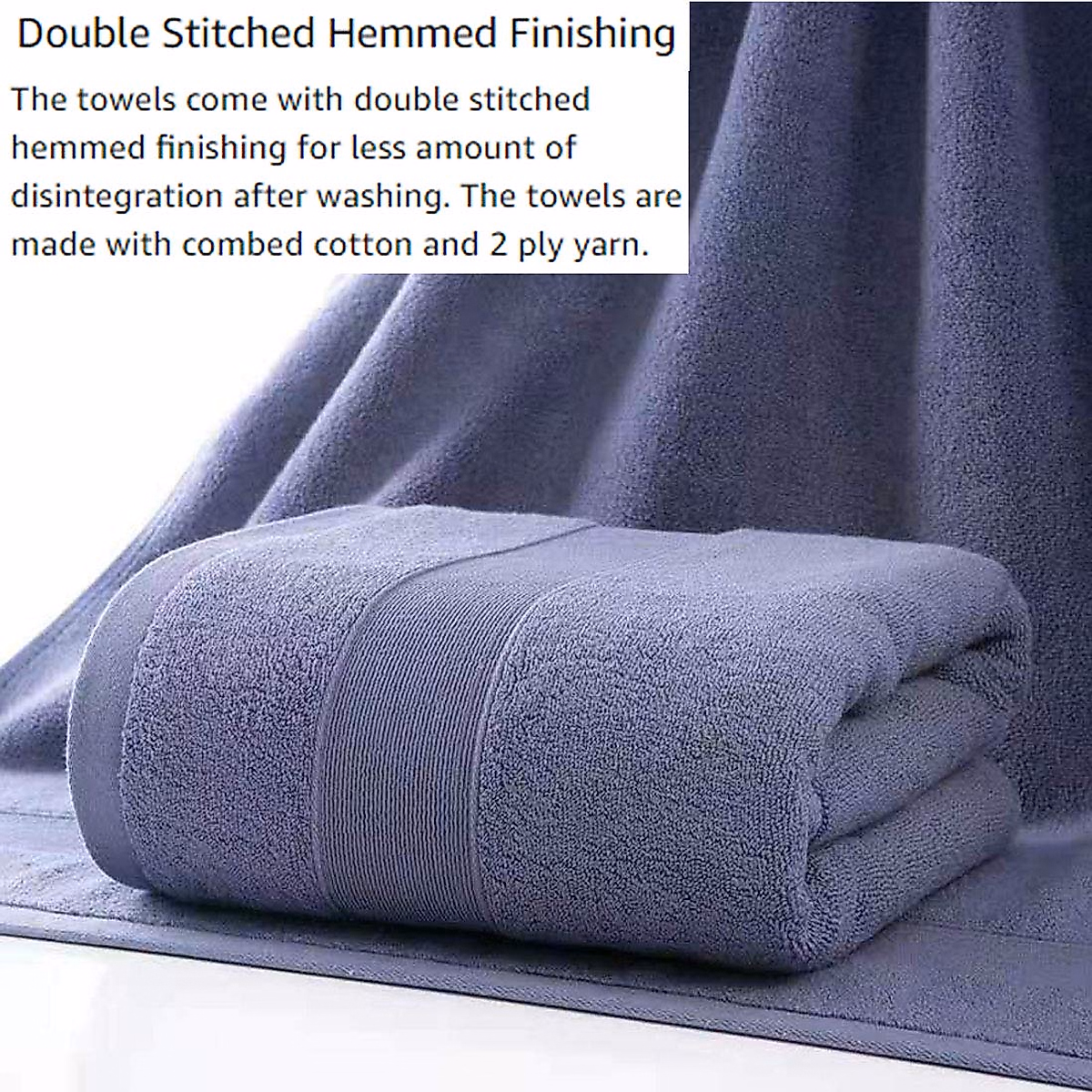 LRUUIDDE Bathroom Hand Towels 2 Set,Cotton Hand Towel for Bath, Hand, Face, Kitchen, Super Soft, Highly Absorbent, Machine Washable, Size 14" x 30" (Blue)…