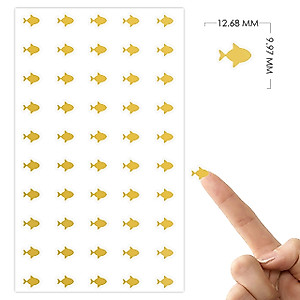 ARK Creation 50 Wedding Meal Stickers for Place Cards - Place Card Menu Choices - Wedding Meal Choice Sticker (Gold, Fish-2)