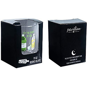 Pavilion Gift Company Pavilion-Let The Party Be Gin-11 oz Low Ball 11 oz Rocks Glass, 1 Count (Pack of 1), Green