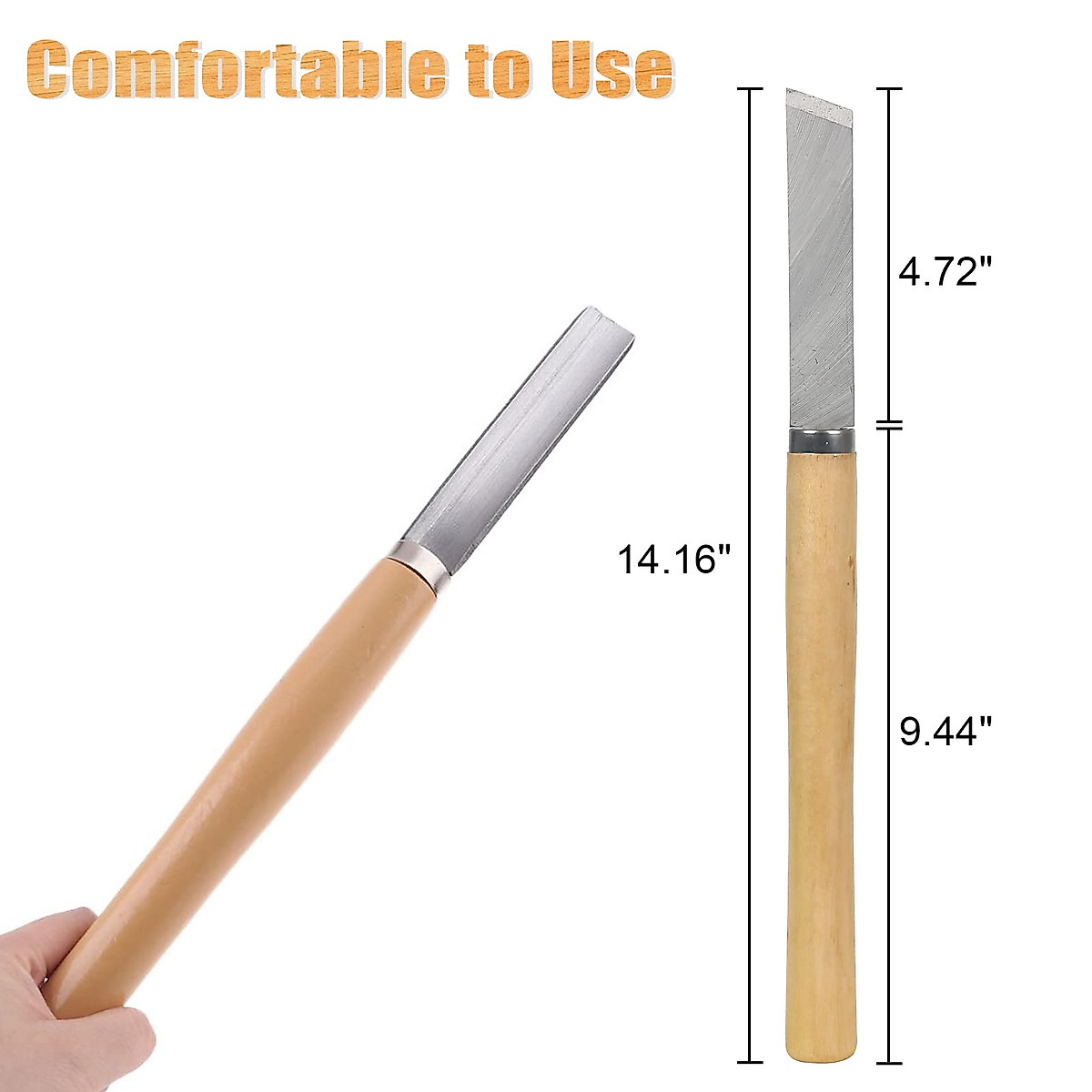 8Pcs Wood Lathe Tools, Professional Wood Turning Tools for Lathe Chisel Set with 2 Skew 1 Spear Point 1 Parting 1 Round Nose 3 Gouge Tools for Beginners Professionals Hobbyists