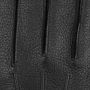 Stetson Deer Cashmere Leather Gloves Men black 10