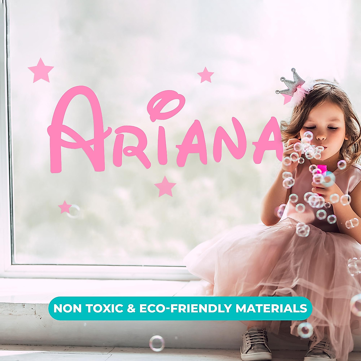 e-Graphic Design Inc Custom Name Series Wall Decal Nursery - Baby Boy Girl Decoration - Mural Wall Decal Sticker for Home Interior Decoration Car Laptop (AM) (Wide 30")