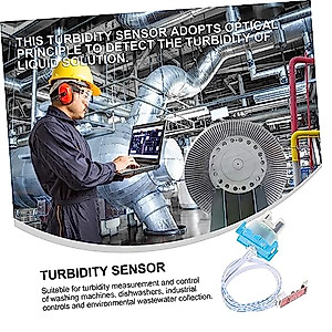 HOMOCONO Module Turbidity Experiment Turbidity Sensor Detection Turbidity Value Detection Water Quality Detection Dishwasher Turbidity Sensor Turbidity Testing 3.3-5v Turbidity Plastic Blue