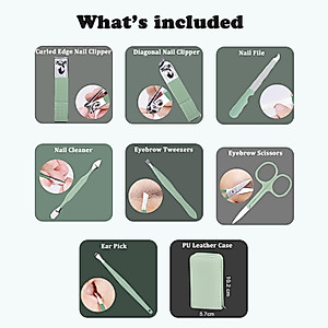 Professional Manicure Set 18 Pieces Nail Clippers Cutter Nail File Scissors Pedicure Kit Stainless Steel Grooming Kit Nail Care Tools with Portable Leather Travel Case for Men and Women (Black Red)