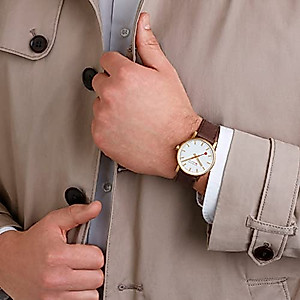 evo2, 40mm, Golden Watch Brown Leather Strap