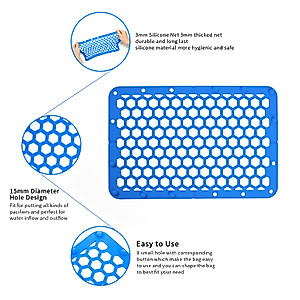 REVEX Silicone Baby Toy Dishwasher Bag,11.8"x7.9" Large Silicone Dishwasher Net for Toys Accessories and Pacifier (Blue)