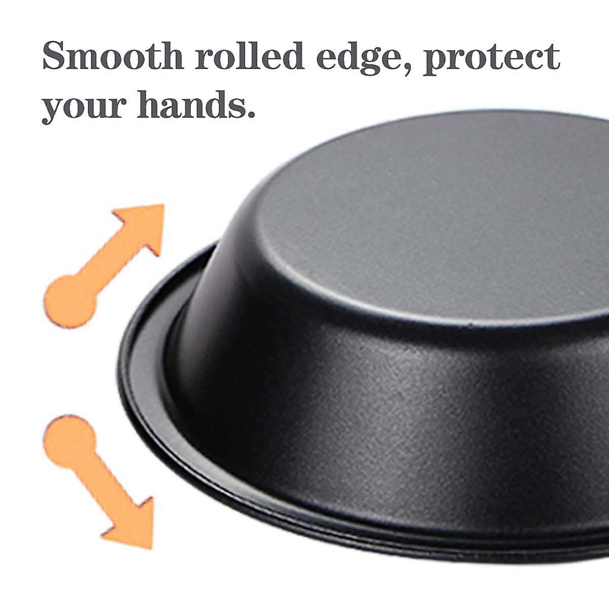 Webake Mini Pie Pans 5 Inch Pie Tins, 4 Pack Nonstick Round Bread and Meat Bakeware for Oven and Instant Pot Baking - Black