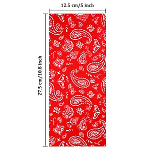 Blulu 100 Pieces Western Bandana Cellophane Bags Red Bandana Print Cello Treat Bags Cookie Candy Bags with 100 Pieces Silver Twist Ties for Western Cowboy Theme Party Favor