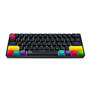 ASCENY GK61 - Hot-Swappable 60% Mechanical Keyboard with Extra Colorful Keycaps, RGB Lights, Spill Proof, Optical Switches (Gateron Brown)