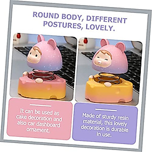 Homoyoyo 2pcs Car Bobble Head Ornament Decor Desktop Toys Car Trim Office Decoration The Office Gift Bobbleheads for Car Dashboard Desktop Ornament Shaking Head Toy Festival