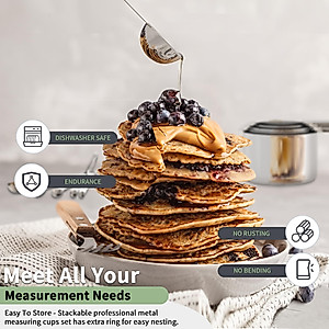 Minteem Measuring Cups and Spoons Set of 21, 7 Stainless Steel Nesting Measuring Cups, 9 Measuring Spoons, 5 Mini Spoons, Kitchen Gadgets for Cooking & Baking, Round