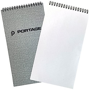 Portage Desktop Dot Grid Notebook - Top Bound Spiral Notebook, Dotted Journal With Premium Thick Paper and Sturdy Cover, Lays Flat On Desk, Perfect for School or Work, Designed to Fit Comfortably Below Your Keyboard - 6” x 11”