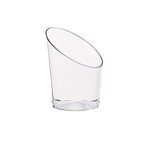 Clear Plastic Mini Cup (Case of 15), PacknWood - Recyclable Plastic Angle Cut Shot Glasses (1 oz, 1.77" x 1.77") PK209MBPIA30