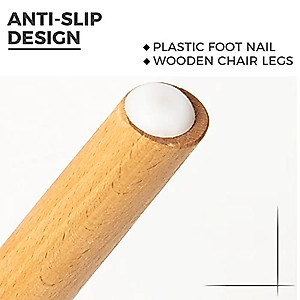 ceedment Small Modern Living Dining Room Accent Arm Chairs Fabric Mid-Century Upholstered Side Seat Club Guest with Solid Wood Legs (2, Beige)…